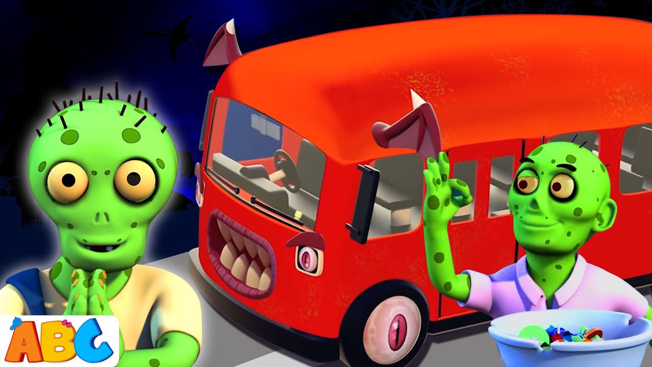 SPOOKY WHEELS ON THE BUS With The Dancing Zombie | Halloween songs for ...