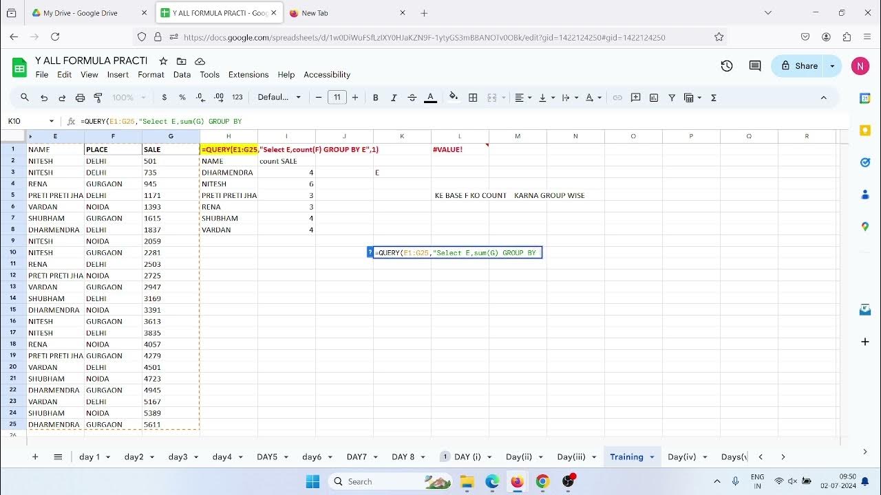 GOOGLE SHEET QUERY FUNCTION WITH SUM - YouTube