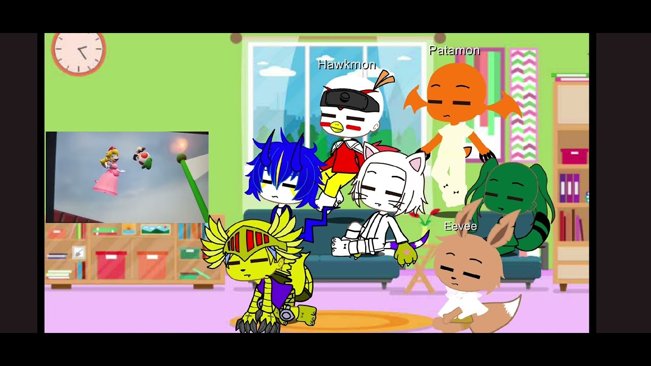 Digimon 02 and Eevee react to Super BACKWARD Bros. (Original was by ...