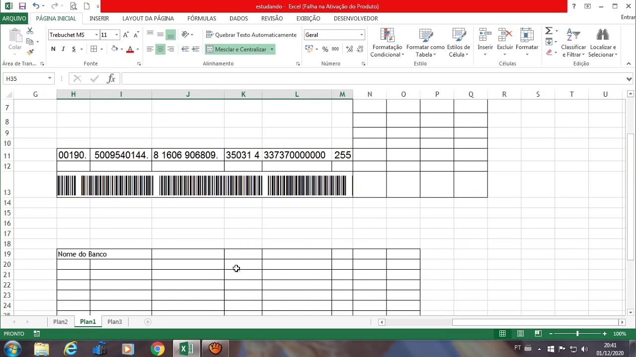 COMO APRENDER CRIAR CÓDIGO DE BARRAS NO EXCEL. - YouTube