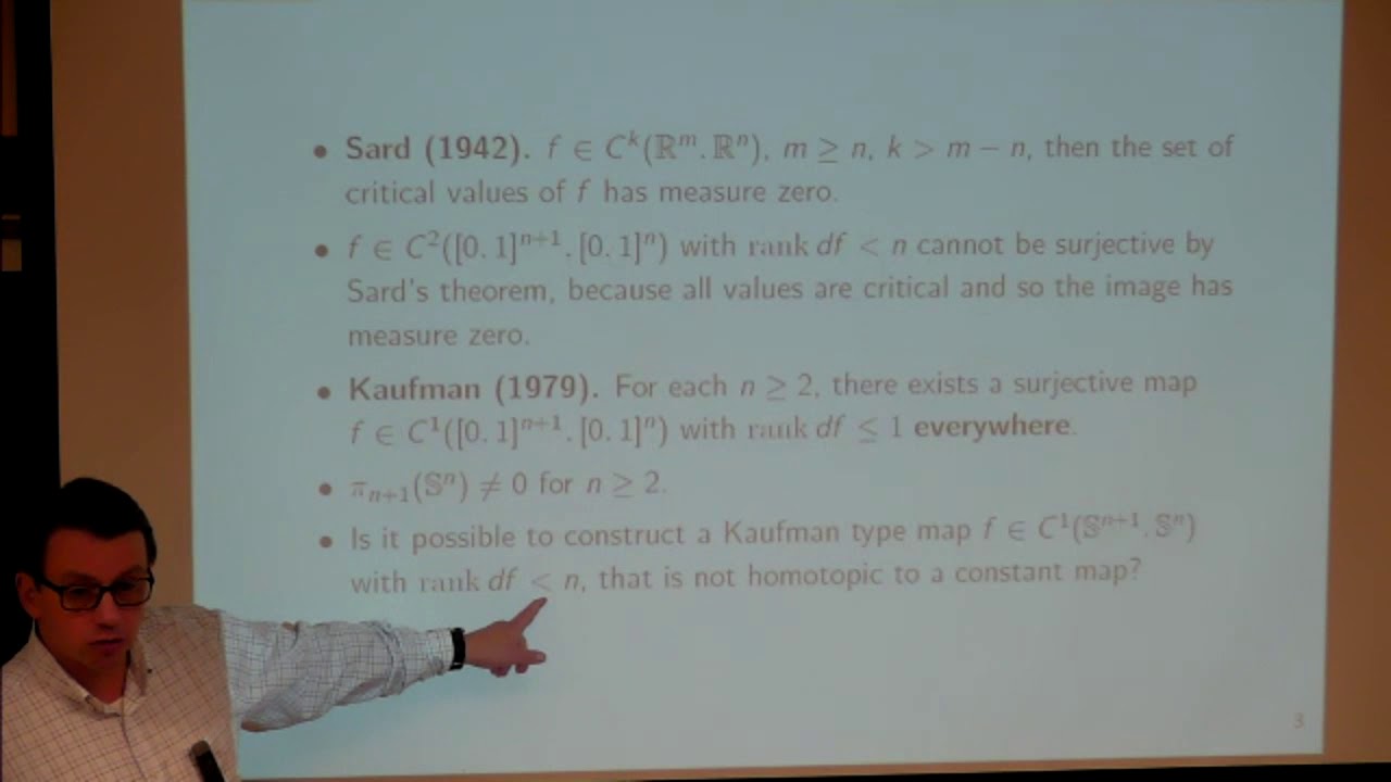 Colloquium 10/4/18. Piotr Hajlasz. Topologically nontrivial ...