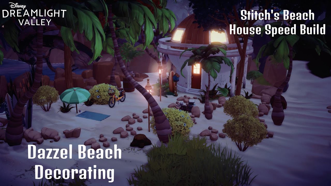 Stitch's House Decorating (Dreamlight Valley--Dazzel Beach) - YouTube
