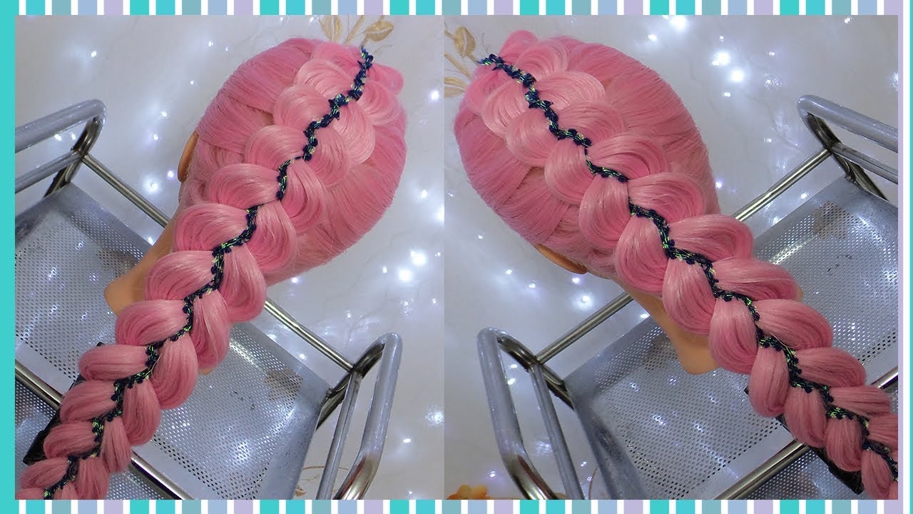 TRENZA DE 5 CON LISTON CRUZADO | PEINADOS CON TRENZAS FACILES Y BONITAS ...