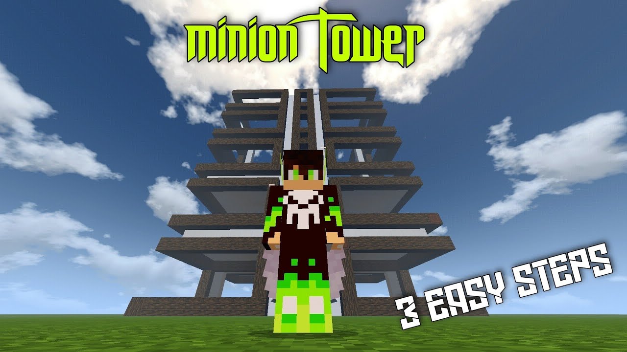 Minion Tower Design Minecraft pe Hypixel like Skyblock Server - YouTube
