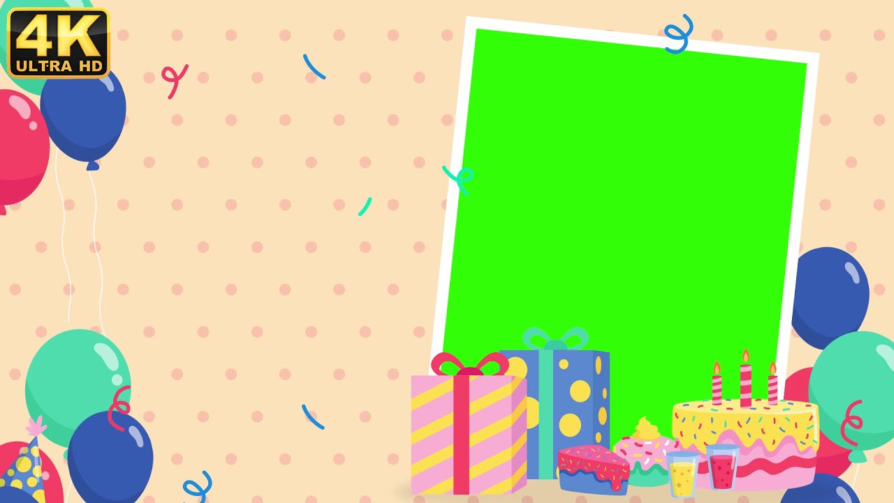 birthday frame video editing, happy birthday video editing frame green ...