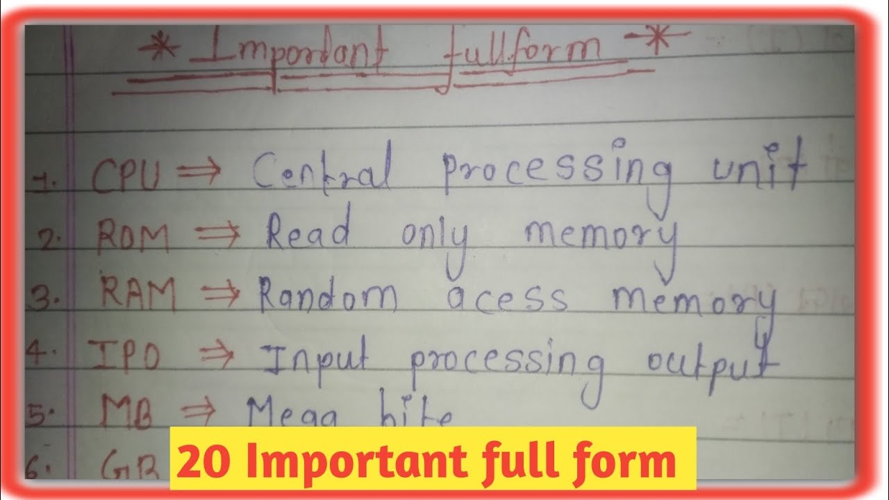 20 most important gk full form ||Important full form||Dhrambahadur ...