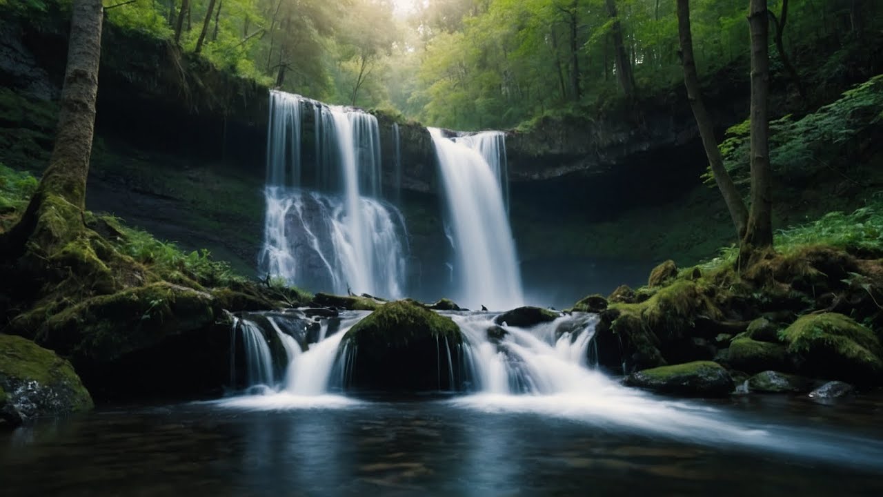🍀Relaxing Piano Music & Water Sounds🌳 Ideal for Stress Relief & Healing ...