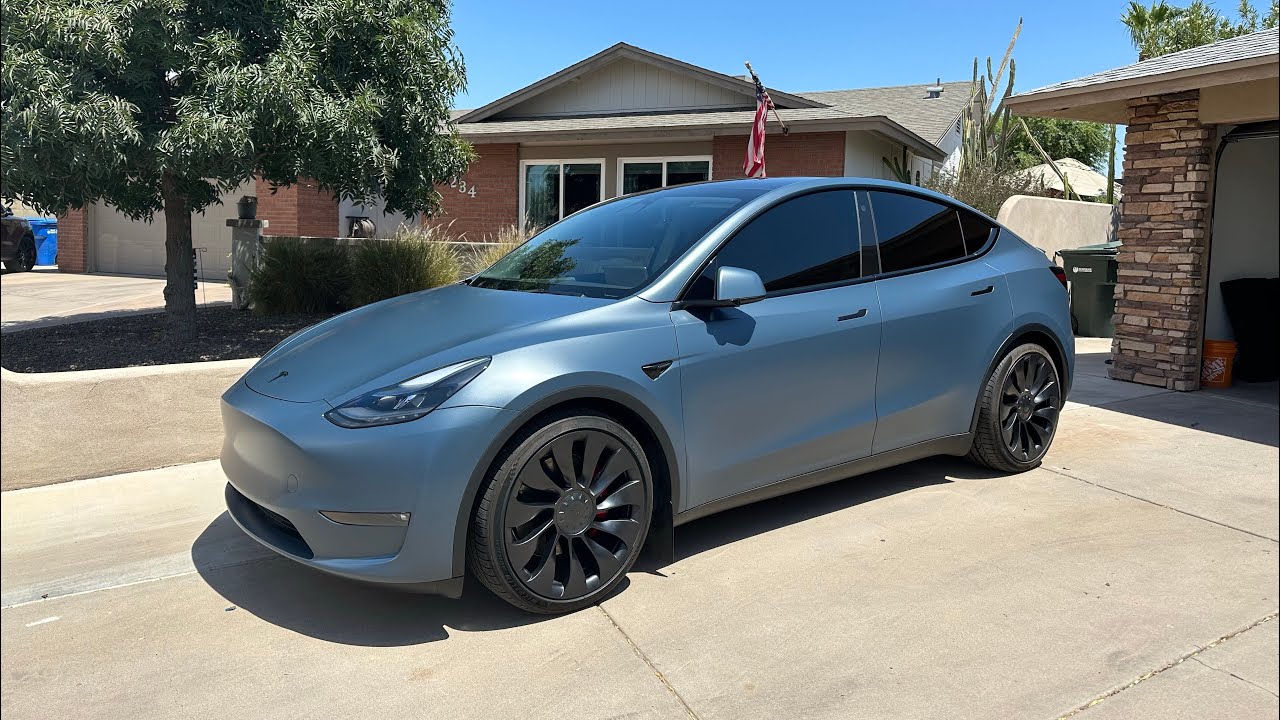 Insane 3M Satin Thundercloud Wrap Reveal (Tesla Model Y) - YouTube