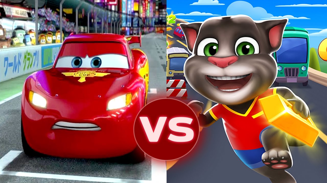 Lightning McQueen vs Talking Tom Gold Run Talking Tom Android Gameplay ...