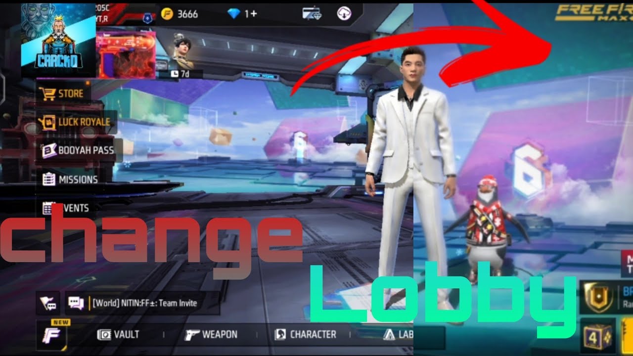 how to change lobby in Free fire Max|change lobby style in free fire|# ...