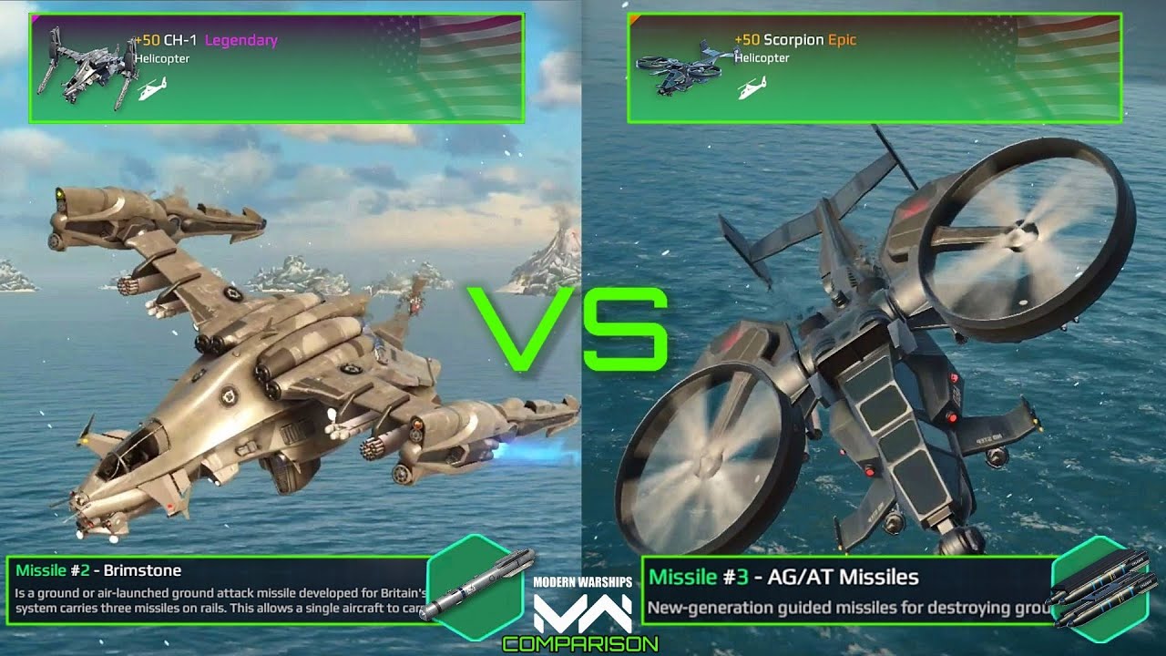 CH-1 VS Scorpion | Helicopter Comparison | Modern Warships - YouTube