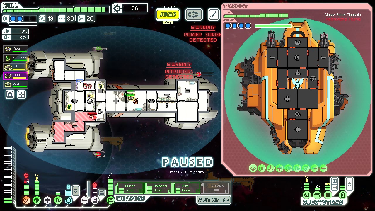 FTL Faster Than Light - Fed. A Flagship Fight - Hard Mode - YouTube