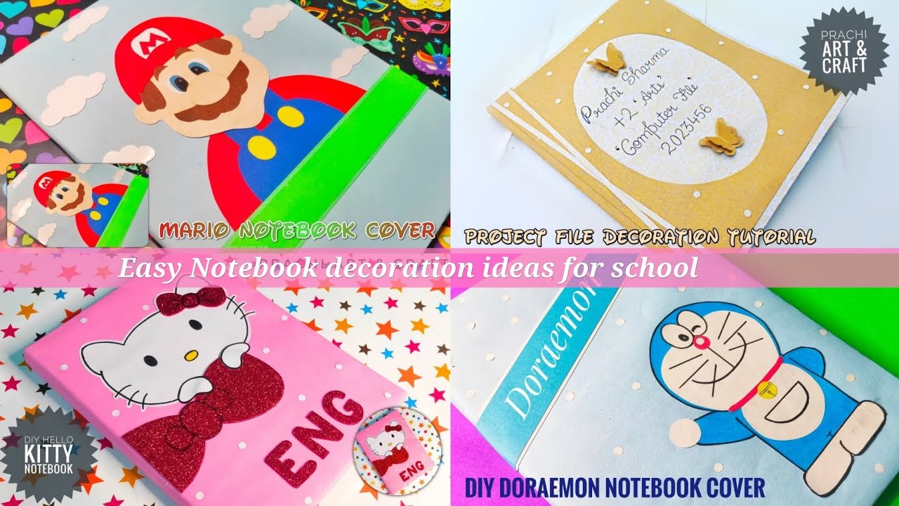 3 Easy Notebook Decoration Ideas for School in 2023! |Prachi art and ...