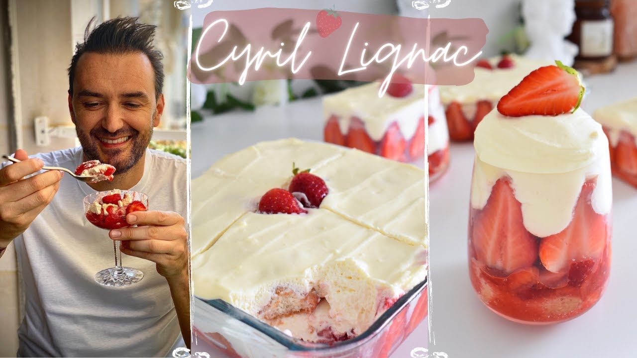 TIRAMISU aux Fraises de CYRIL LIGNAC en 10 Min ! 4 Ingrédients 🍓 ...