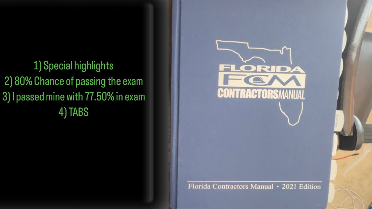 Florida Contractors Manual Exam Tips & Tricks Chapter 1-2 - YouTube