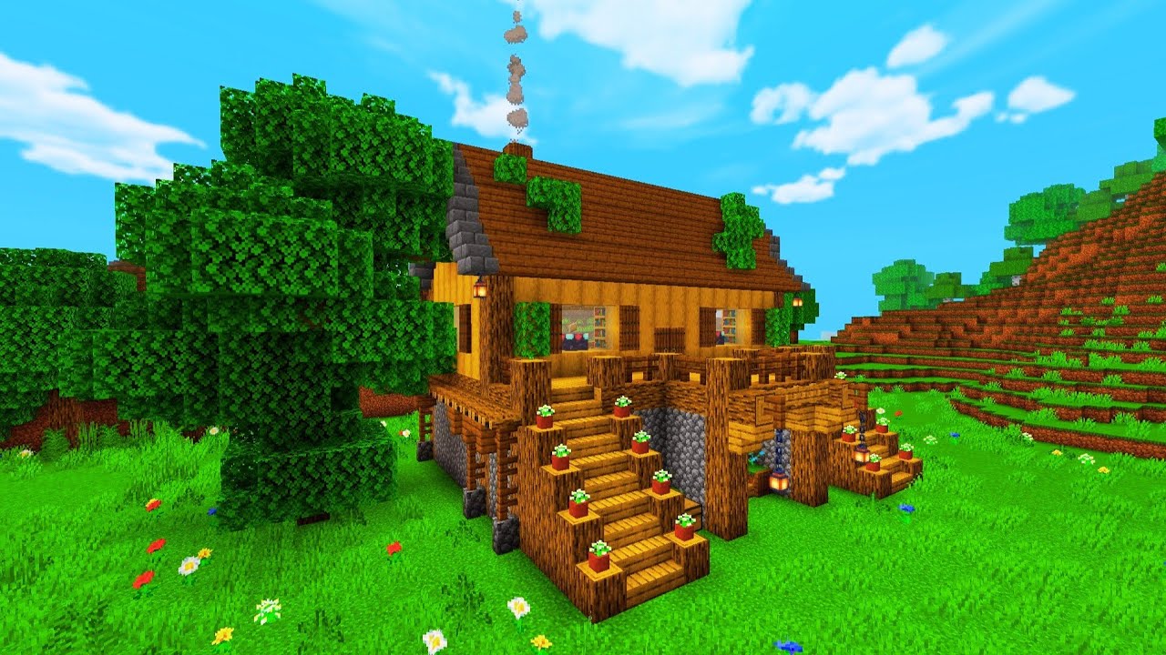 Minecraft Beginner survival house: Easy & Effective - YouTube