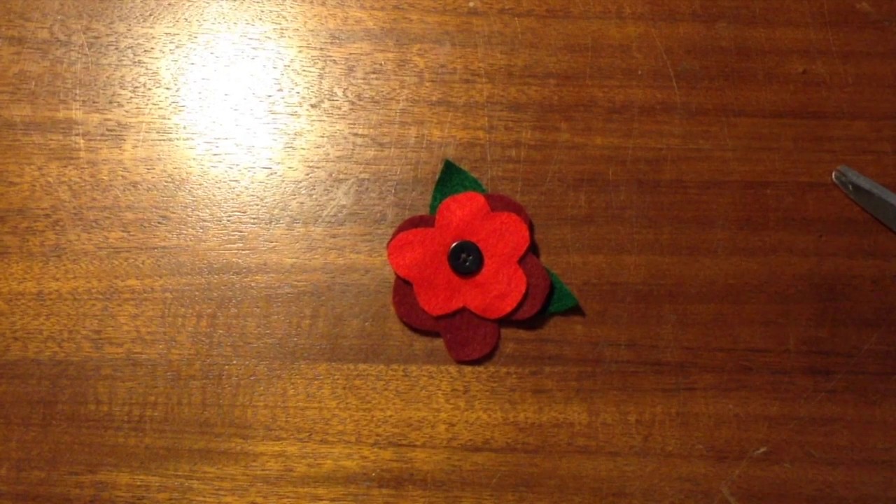 How To Create A Felted ANZAC Poppy (for kids) - YouTube