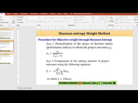 Entropy Method Easy Method How to Estimate Weights by Entropy - YouTube
