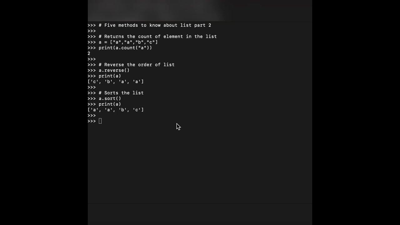 Python Things To Know About List Part 2 Shots Python Pythonprogramming Pythonforbeginners