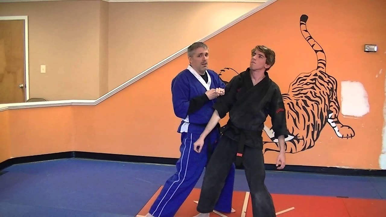 Grip of Death with extension - Kenpo self defense technique for a side ...