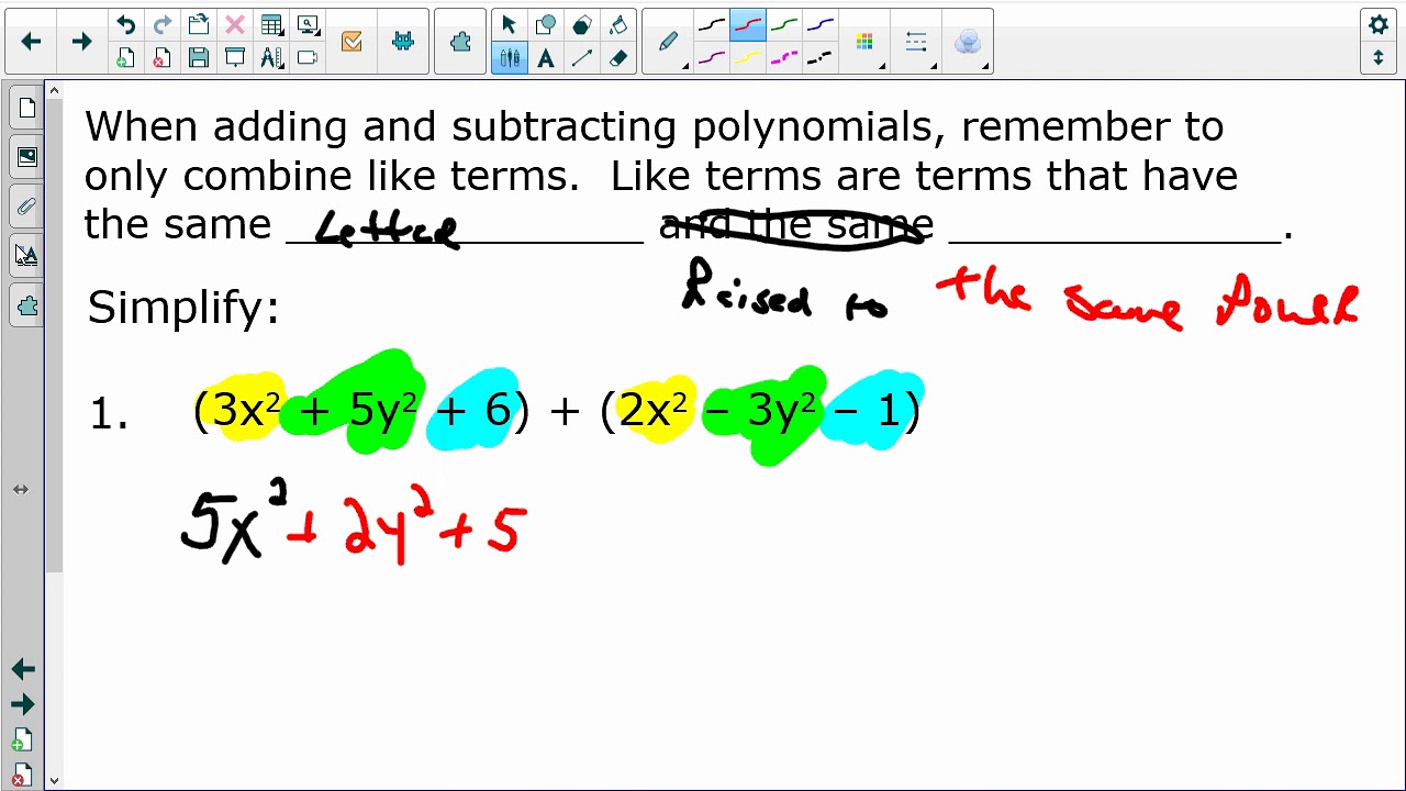 5 4 Combining Polynomials - YouTube