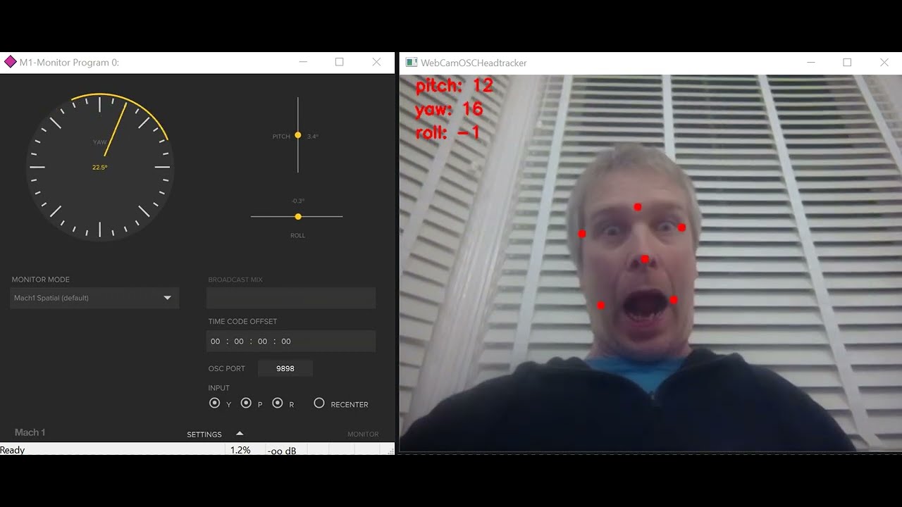 Webcam OSC Headtracker using Google Mediapipe for VST Plugins - YouTube