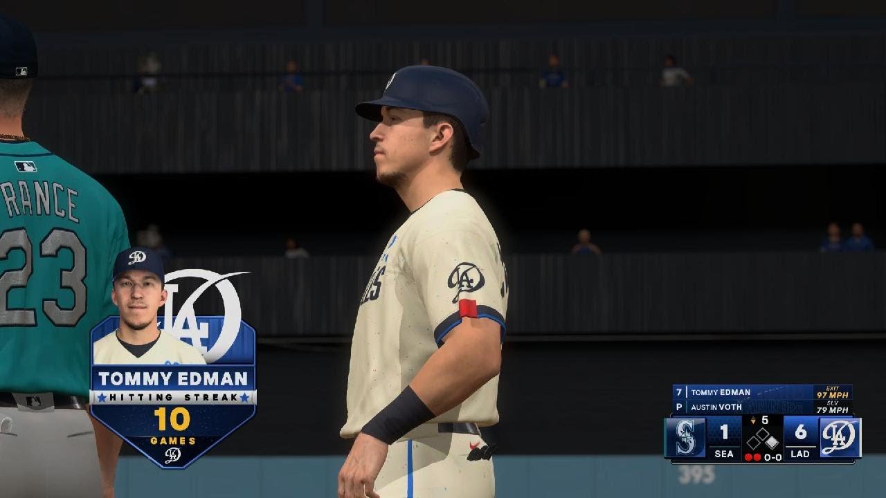 TOMMY 현수 EDMAN hits 10-game streak. MLB The Show 24 - YouTube