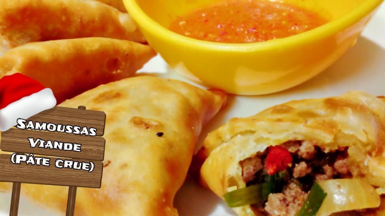 Recette facile de SAMOSA /SAMOUSSA À LA VIANDE hachée (pâte crue) - YouTube