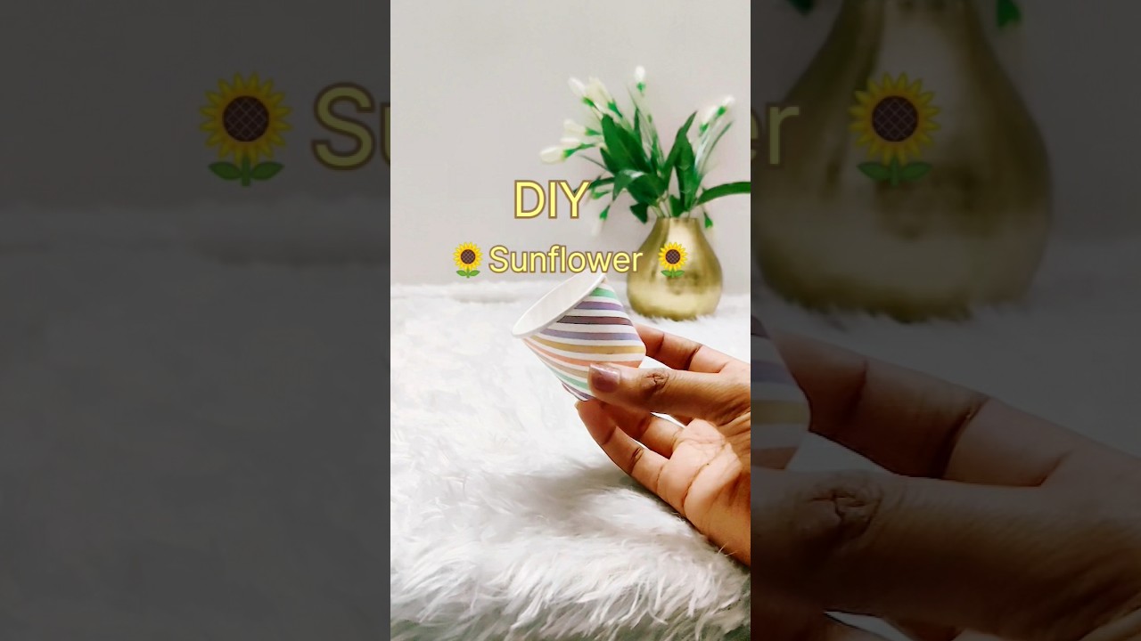 DIY Paper cup sunflower craft #diy #artandcraft #shorts #papercupcraft ...