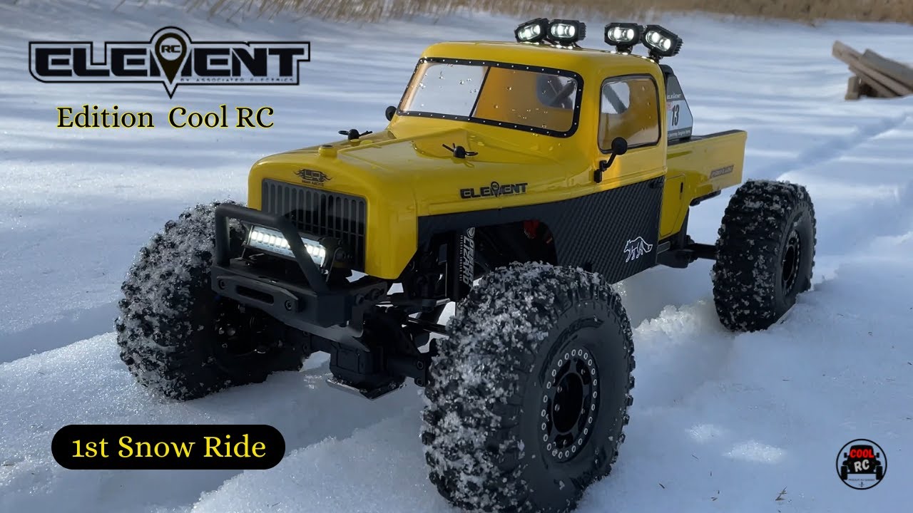Rc crawler element 1/10 enduro ecto yellow Edition COOL RC snow ride (1) - YouTube