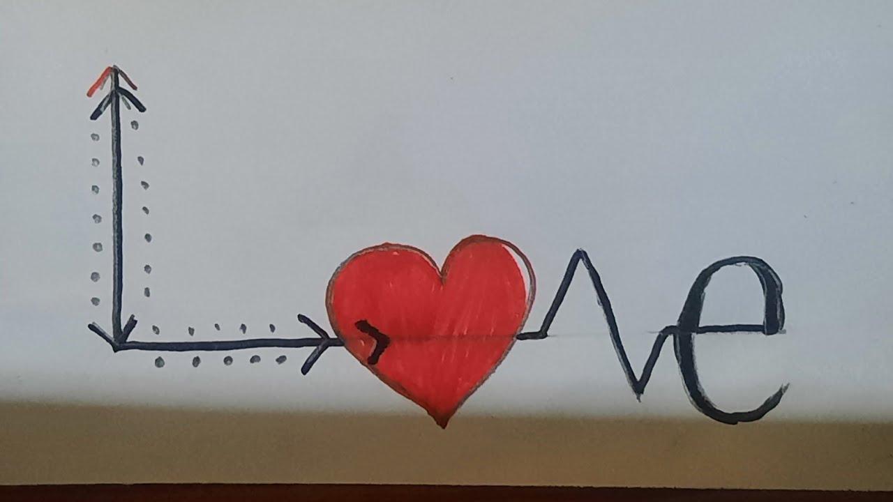 How to draw a love ️ 😍 || easy and beautiful drawing step by step ...