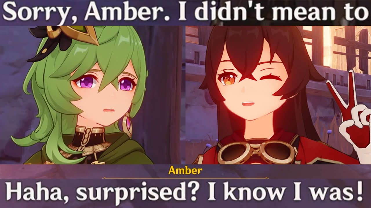 AMBER Meets COLLEI in Sumeru Cutscene Genshin Impact LUNA II | Ruins ...