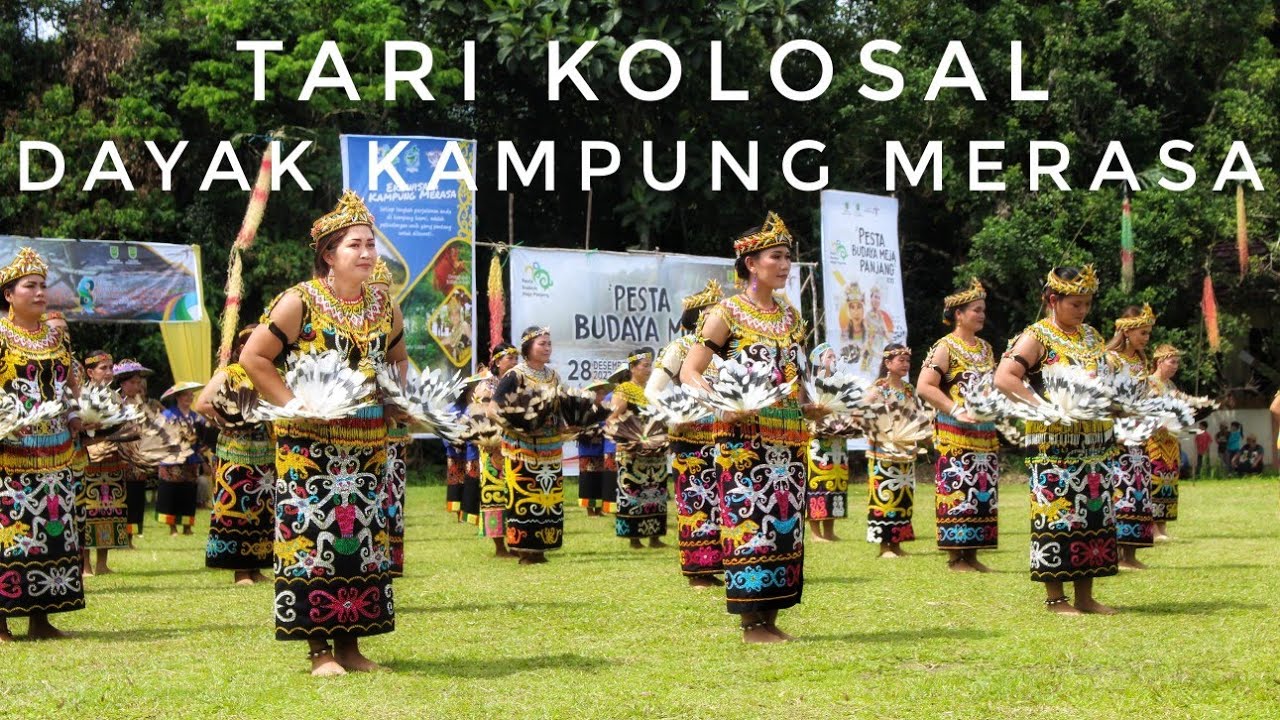 Tari Dayak DATUN JULUD di Pesta Budaya MEJA PANJANG Kampung MERASA ...
