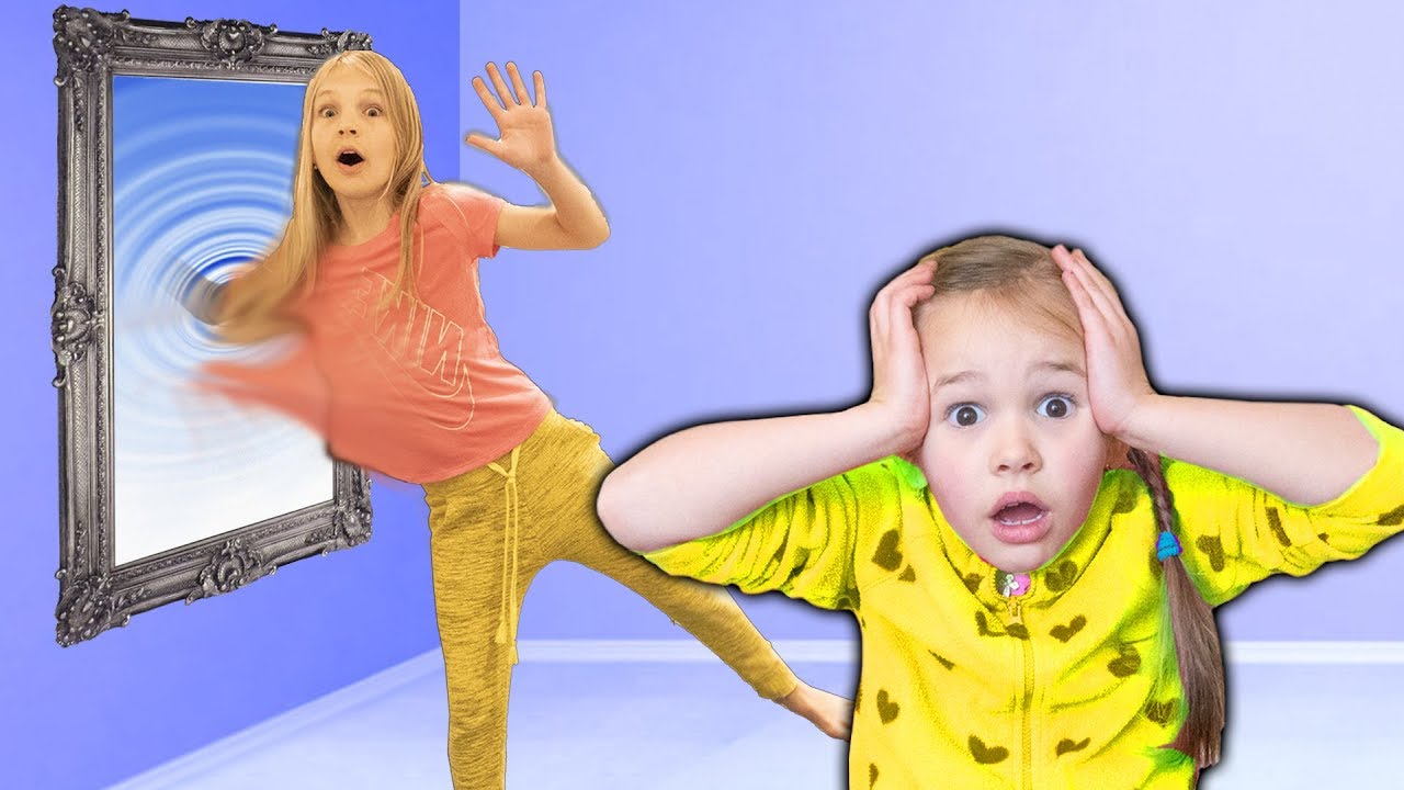 Amelia and Avelina Compilation Tuesday with a magic mirror to indoor ...