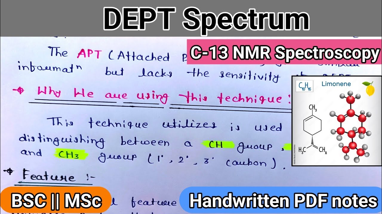 DEPT spectrum in c-13 nmr spectroscopy (@relatechemistry21) - YouTube