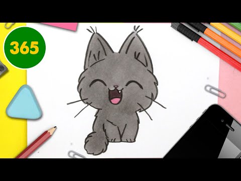 COME DISEGNARE GATTO KAWAII - Come disegnare animali
