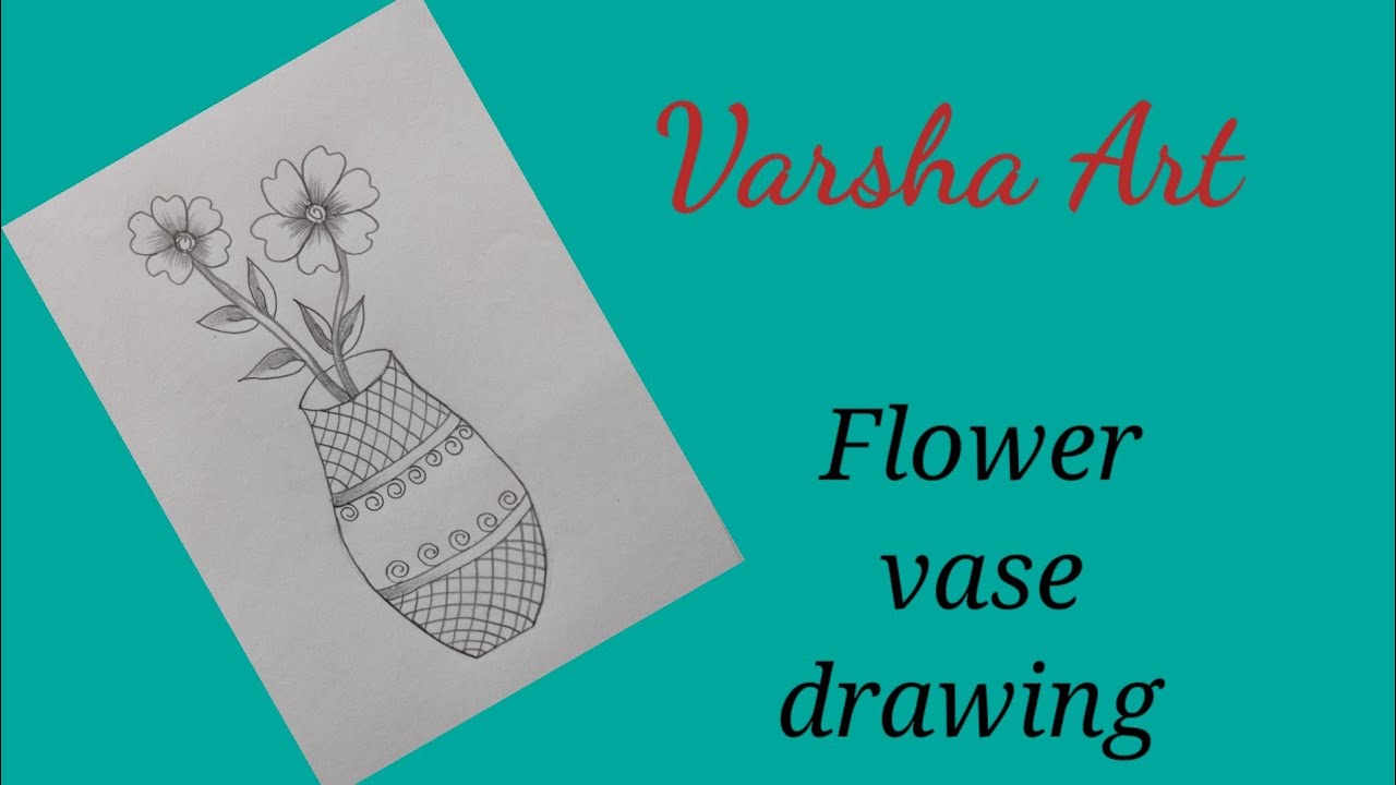 How to draw flower vase step by step| Flower vase drawing| Draw flower ...