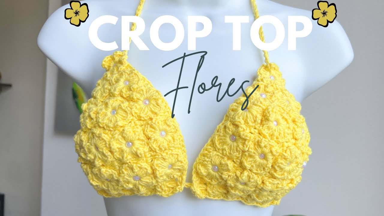 TOP DE FLORES TEJIDO(primera parte) - YouTube