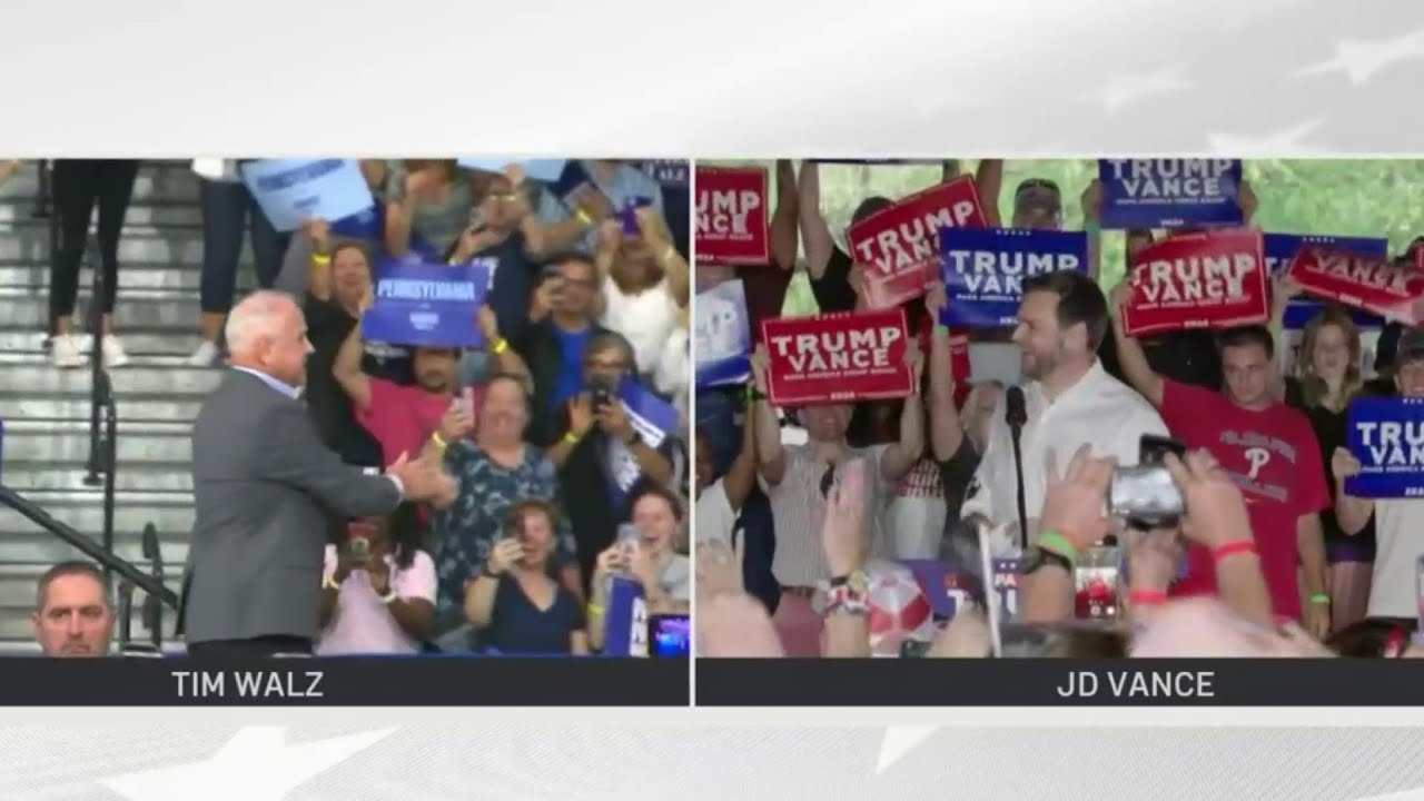 Vice presidential candidates rally supporters in Pennsylvania - YouTube
