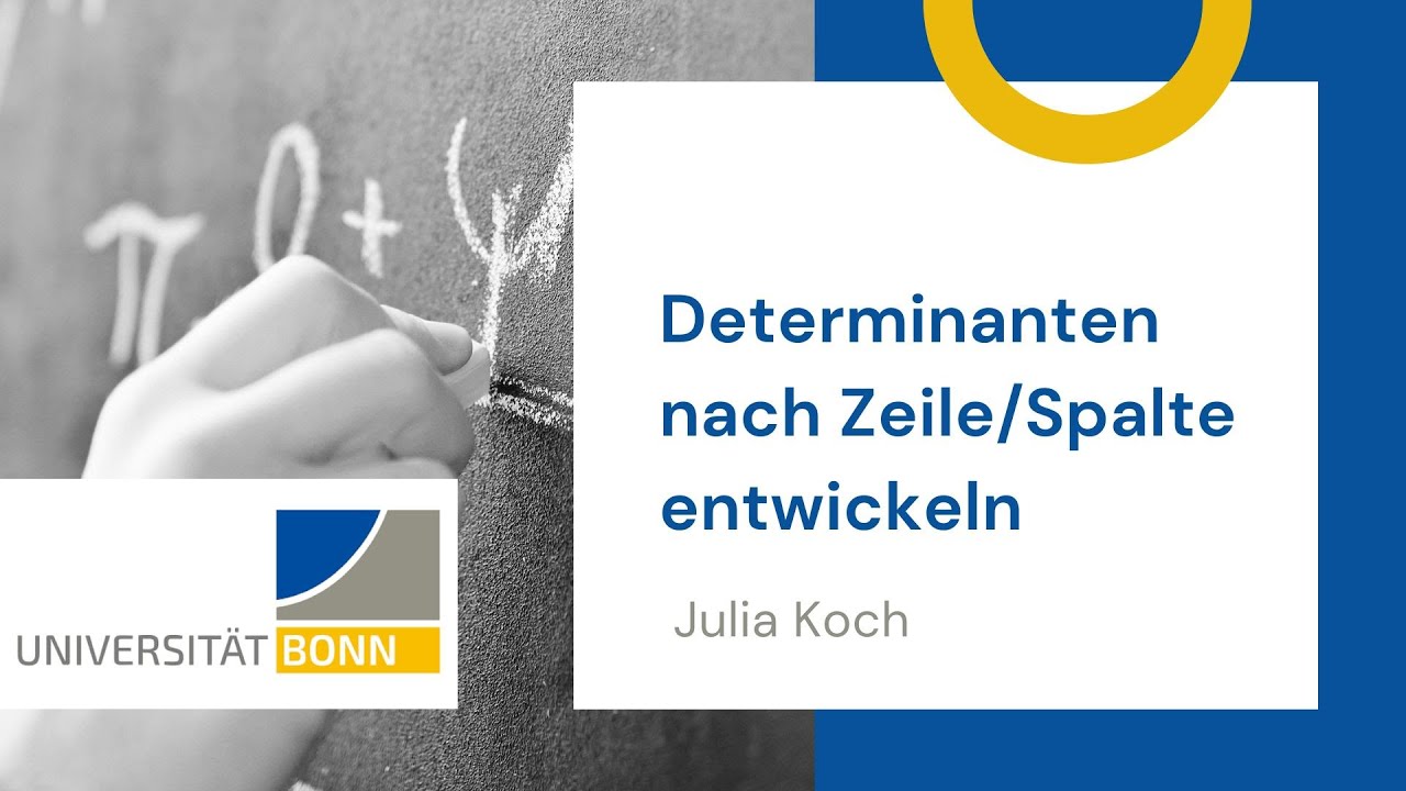 Determinanten nach Zeile/Spalte entwickeln - YouTube