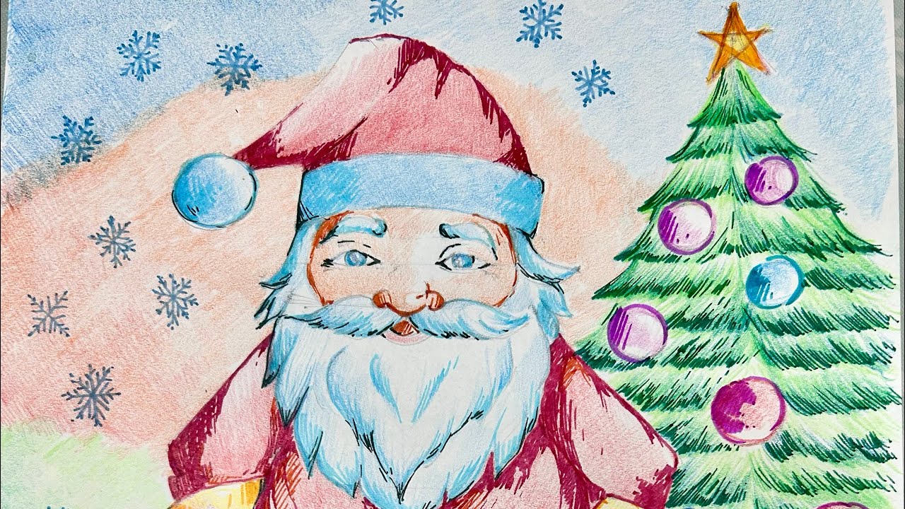 Santa Claus drawing very easy step by step,how to draw Santa Claus with ...