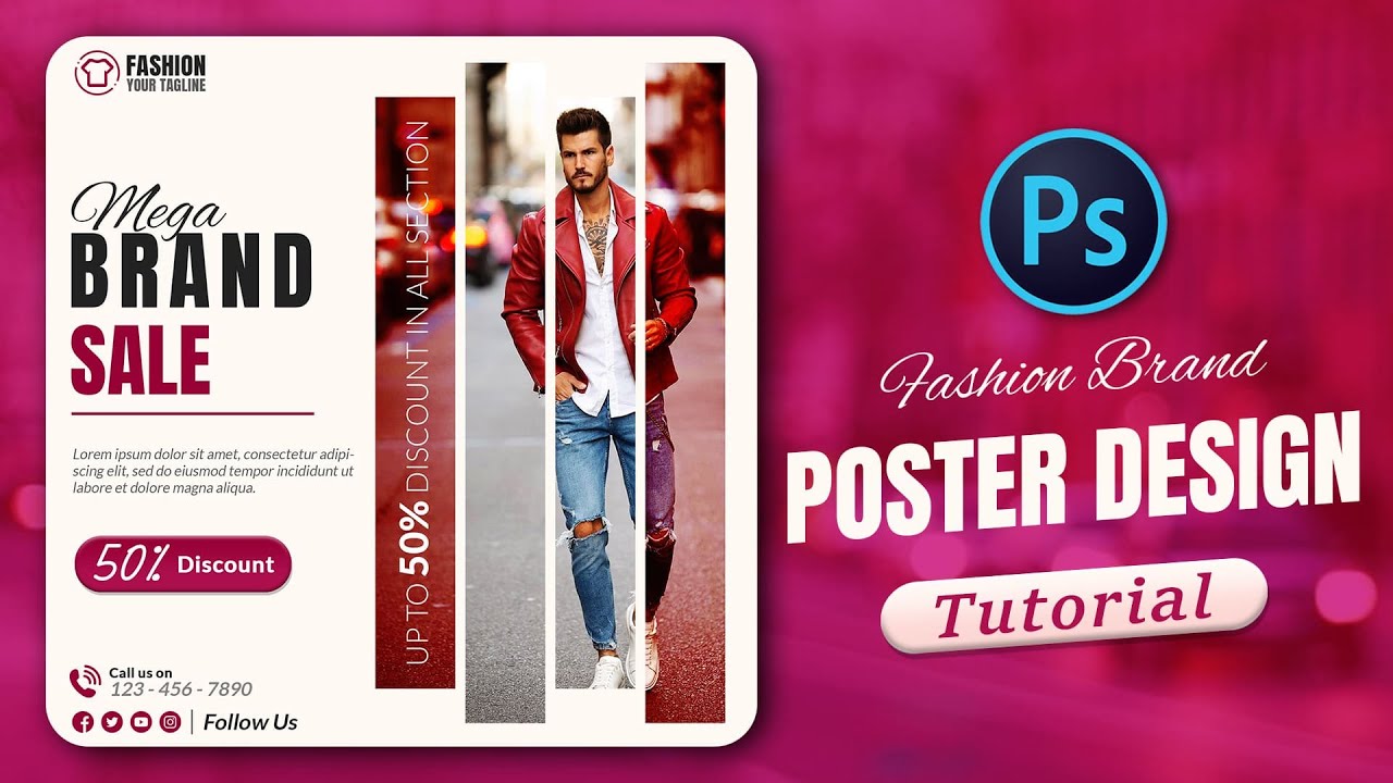 How to Design Poster for Fashion Brand | Photoshop Tutorial | Graphic ...
