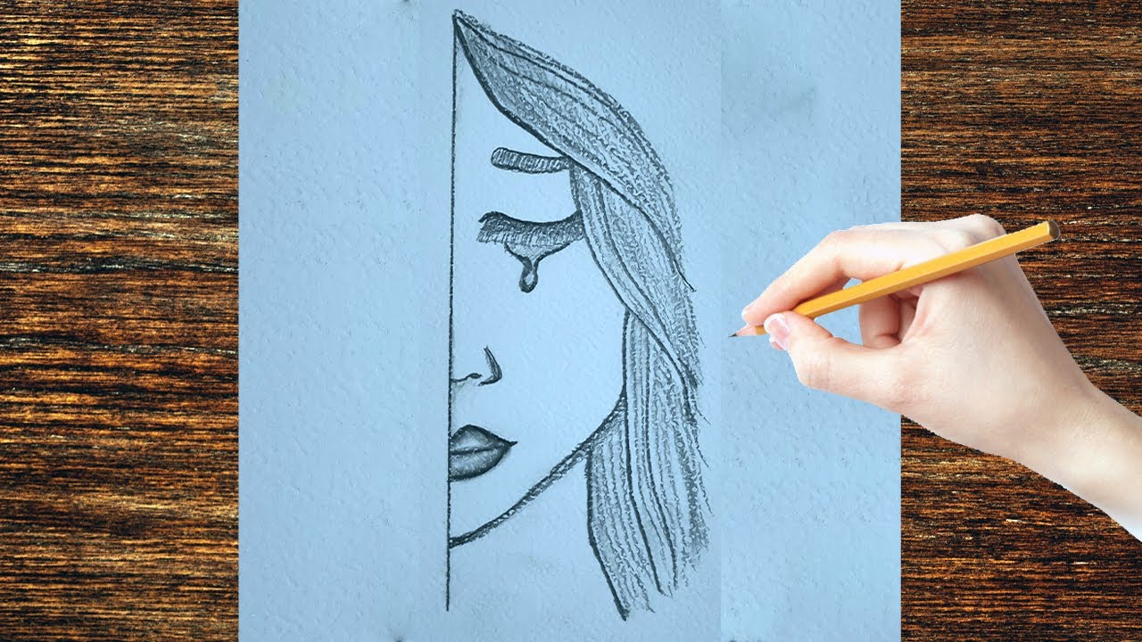 How To Draw A Crying Sad Girl Easy Step By Step | Crying Girl Drawing ...