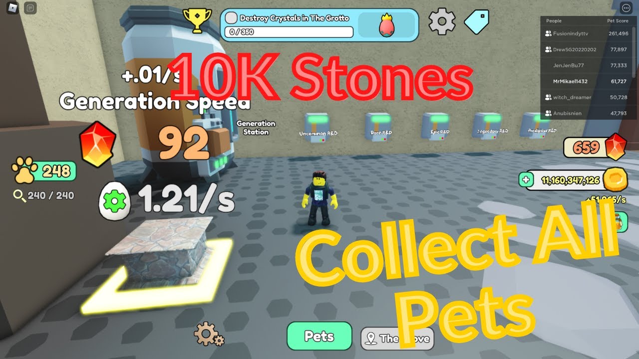 Roblox collect all pets | Spending 10k mythical stones - YouTube
