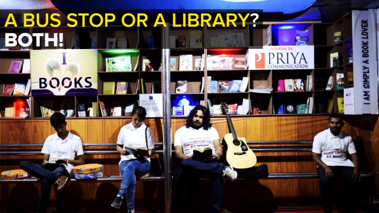 Transforming a bus stop into a vibrant library! - YouTube