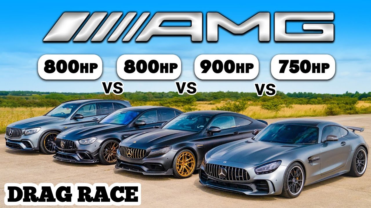 900hp AMG C63 VS GTR VS E63 VS GLC 63:DRAG RACE - YouTube