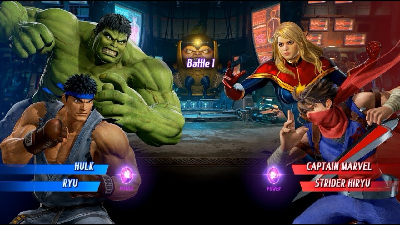Marvel vs Capcom infinite HULK-RYU VS CAPTAIN MARVEL-STAIDER HIRYU ...