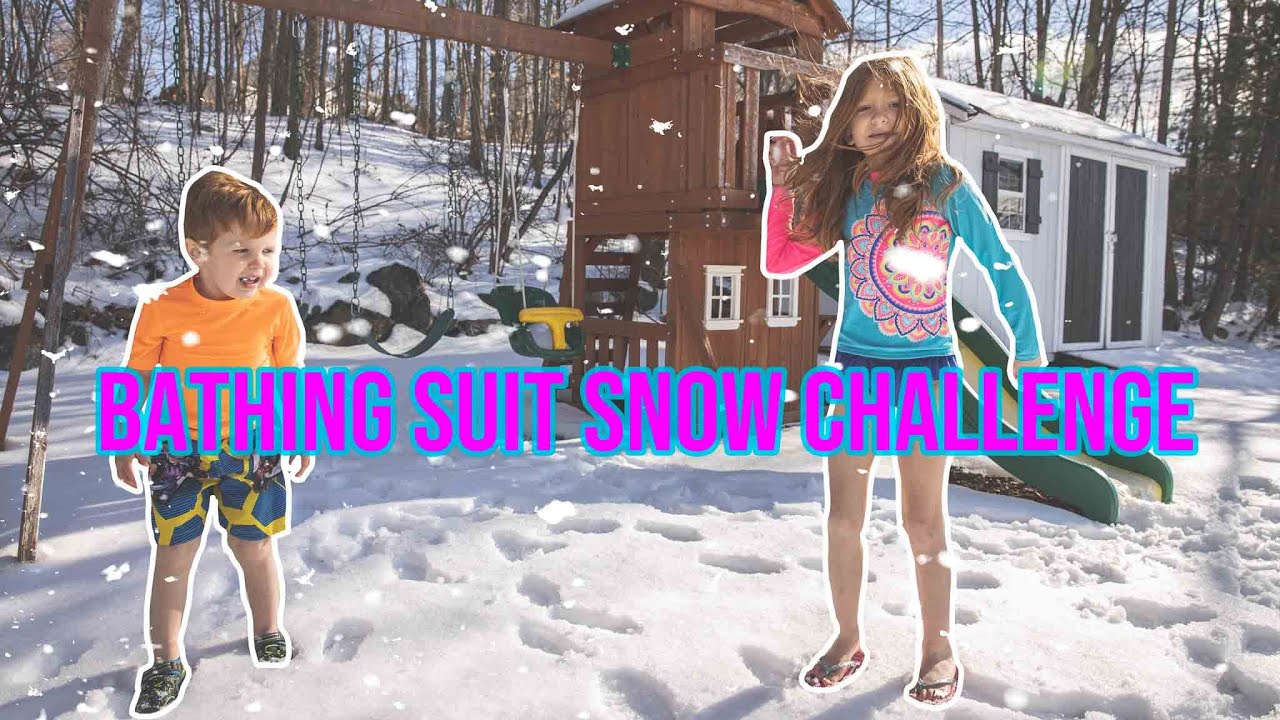 Swim suit Snow challenge - YouTube
