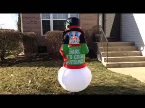 Shivering Snowman Airblown Inflatable - YouTube