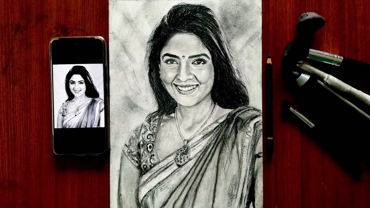 Nandini Serial | Malavika Wales |Pencil Drawing #PVMARTLAND #nandhini # ...